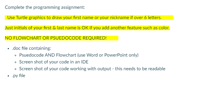 Solved Complete the programming assignment: Use Turtle | Chegg.com