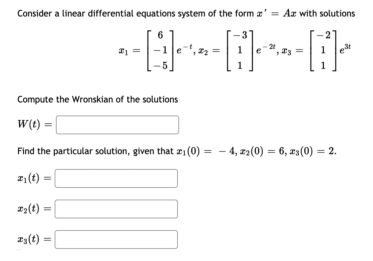 Solved Consider a linear differential equations system of | Chegg.com