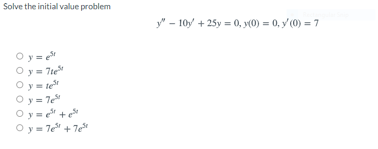 Solved Solve the initial value problem y" – 10y' + 25y = 0, | Chegg.com