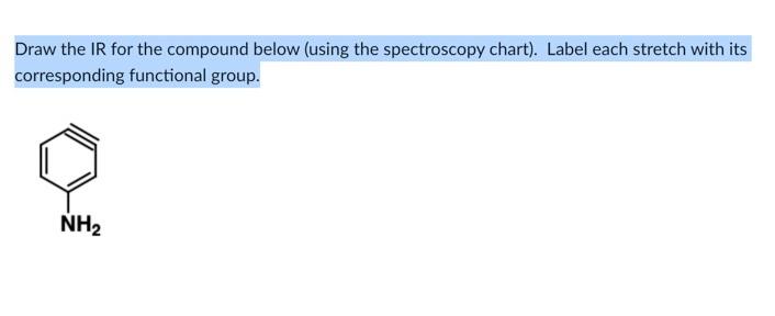 Solved Draw the IR for the compound below (using the | Chegg.com