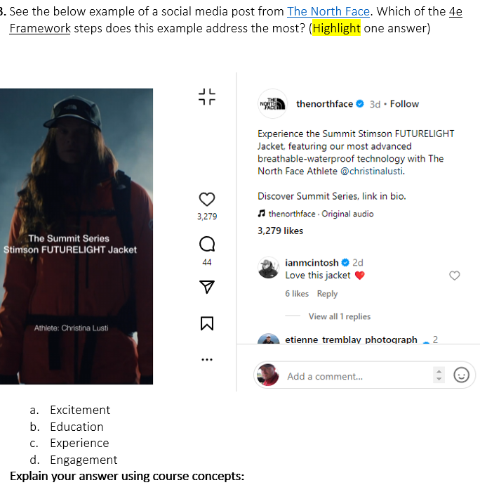 Solved See the below example of a social media post from The | Chegg.com