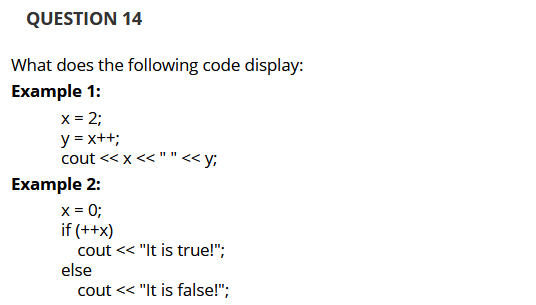 Solved by an EXPERT in c++What does the following code display:Example ...