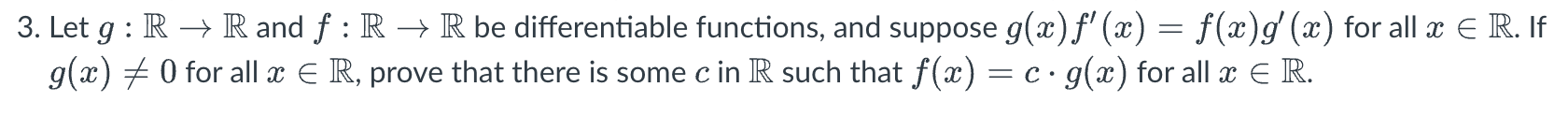 Solved 3. Let g:R→R and f:R→R be differentiable functions, | Chegg.com