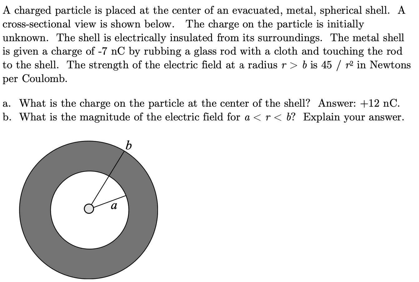 Solved A charged particle is placed at the center of an | Chegg.com