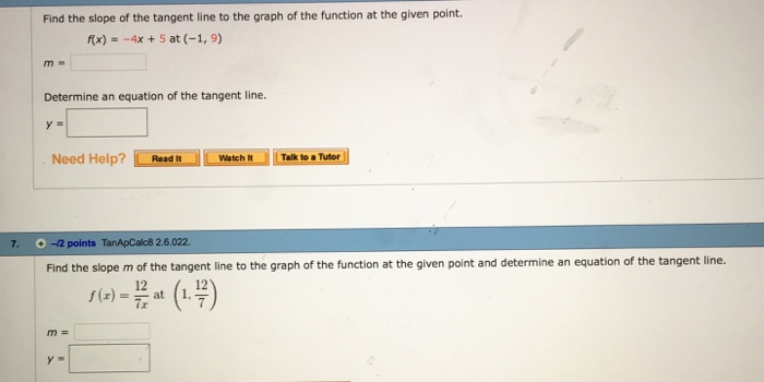 Solved Find the slope of the tangent line to the graph of | Chegg.com