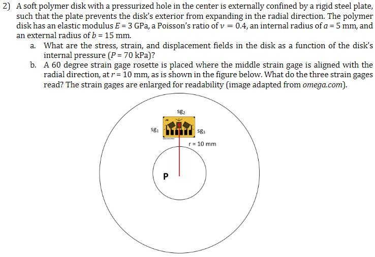 A soft polymer disk with a pressurized hole in the | Chegg.com