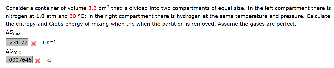 Solved Consider a container of volume 3.3 dm3 that is | Chegg.com