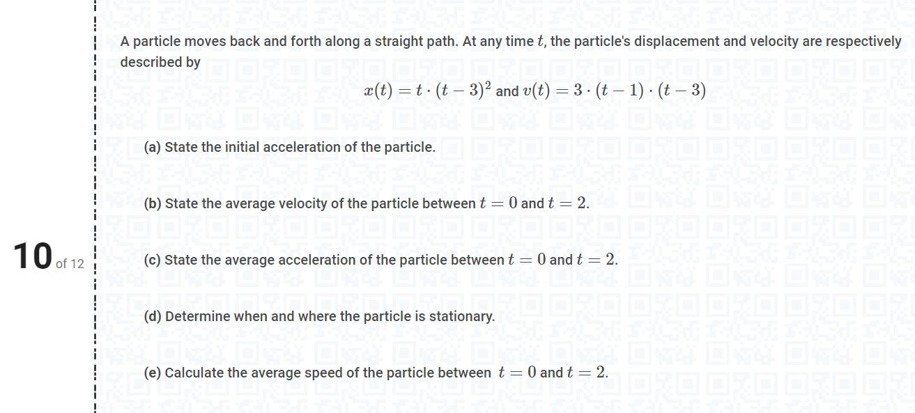 Solved A particle moves back and forth along a straight | Chegg.com