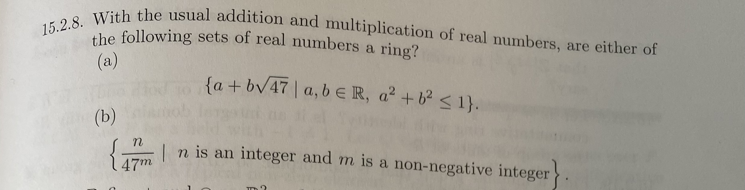 Solved With the usual addition and multiplication of real | Chegg.com