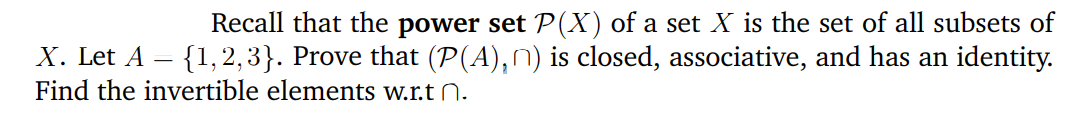 Solved Recall that the power set P(X) of a set X is the set | Chegg.com