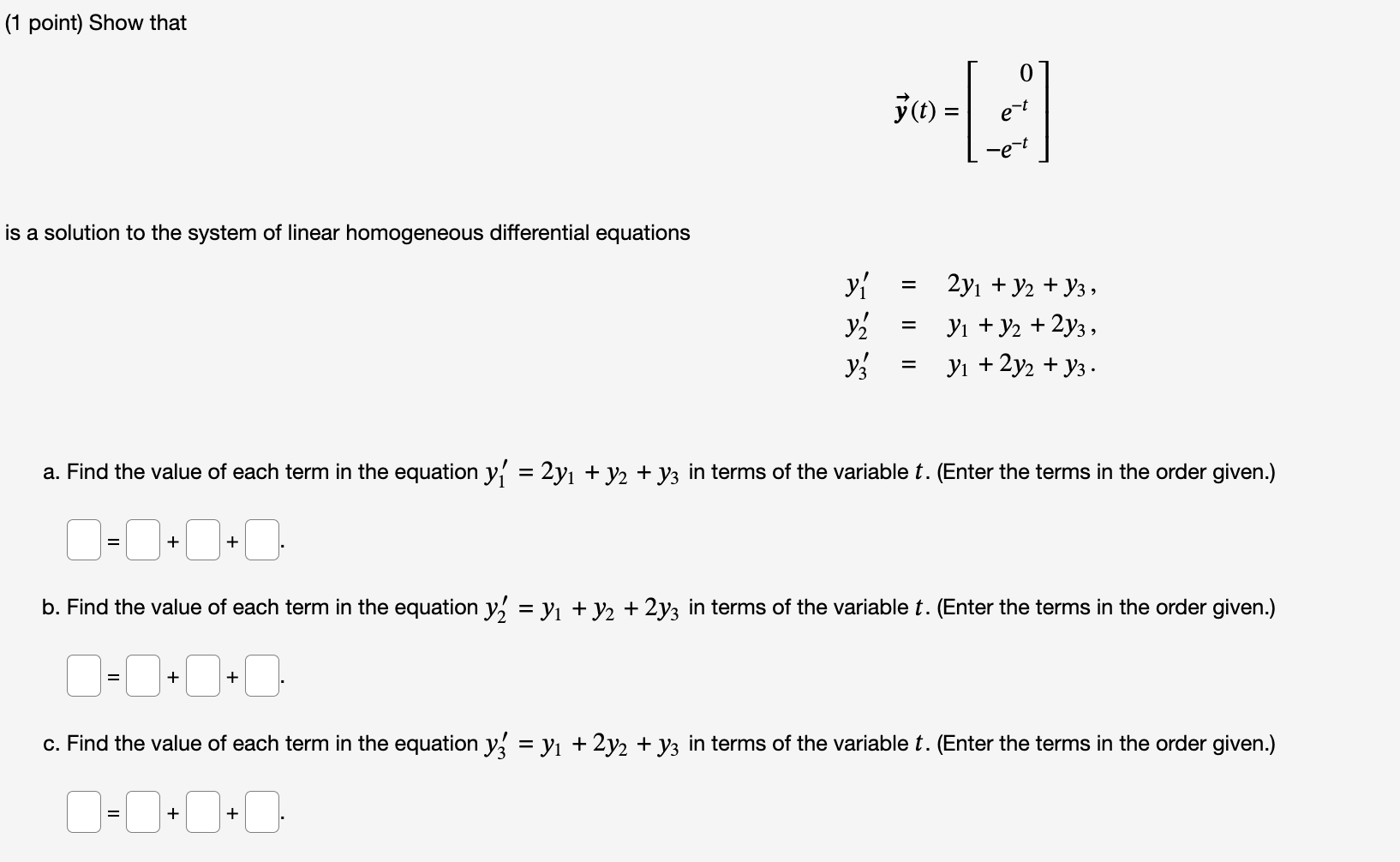 Solved (1 point) This is the second part of a two-part | Chegg.com