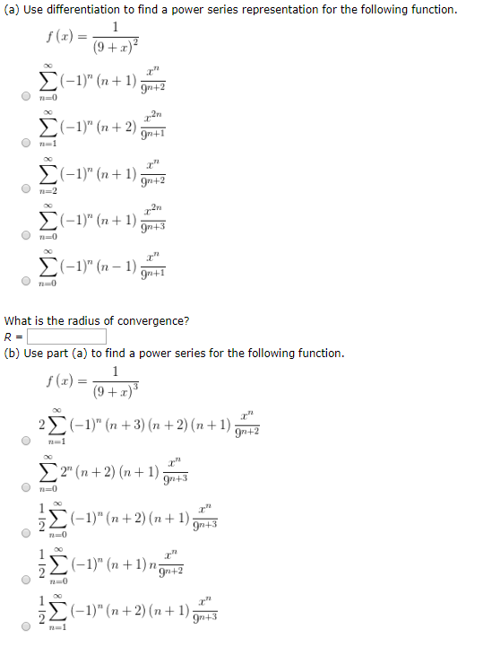Solved (a) Use differentiation to find a power series | Chegg.com