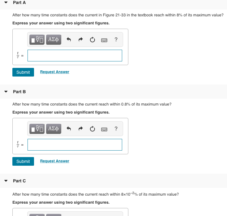 Solved Part A After how many time constants does the | Chegg.com