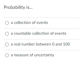 Solved Probability is... a collection of events a countable | Chegg.com