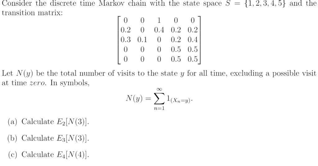 Solved Consider the discrete time Markov chain with the | Chegg.com