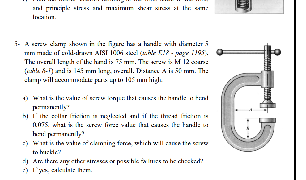 Solved and principle stress and maximum shear stress at the | Chegg.com