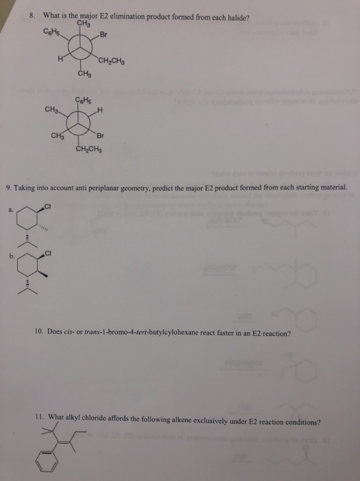 Solved What is the major E2 elimination product formed from | Chegg.com