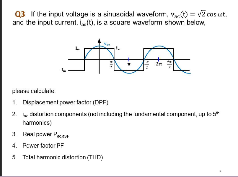 Solved Q3 If the input voltage is a sinusoidal waveform, | Chegg.com
