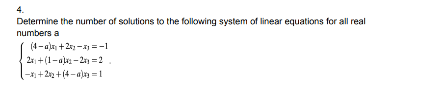 Solved Determine the number of solutions to the following | Chegg.com