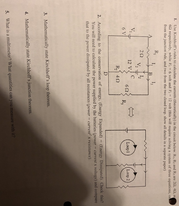 Solved . Use Kirchhoff's rules to calculate the currents | Chegg.com
