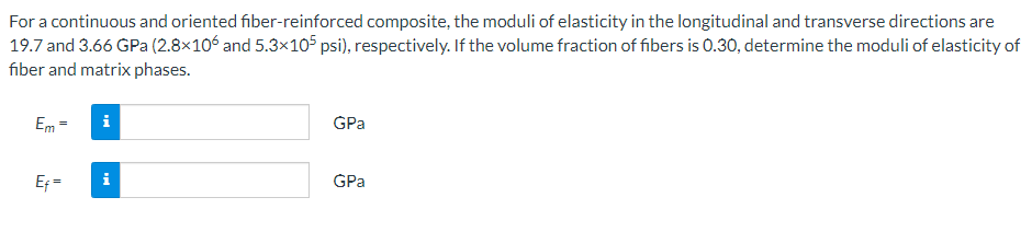 Solved For a continuous and oriented fiber-reinforced | Chegg.com