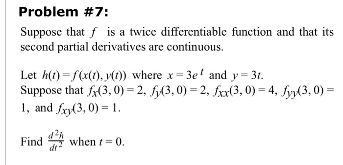 Solved Problem #7: Suppose that f is a twice differentiable | Chegg.com