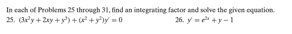 Solved In each of Problems 25 through 31, find an | Chegg.com