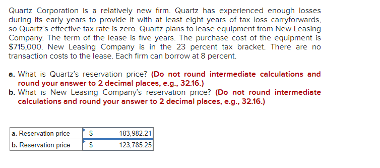 Solved Quartz Corporation is a relatively new firm. Quartz | Chegg.com