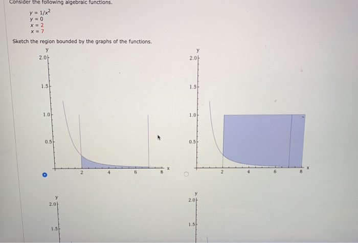 Solved Consider the following algebraic functions y = 1/x2 | Chegg.com