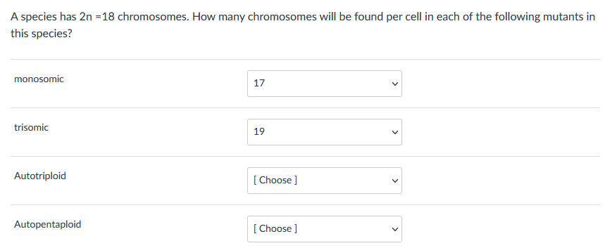 Solved A species has 2n=18 chromosomes. How many chromosomes | Chegg.com