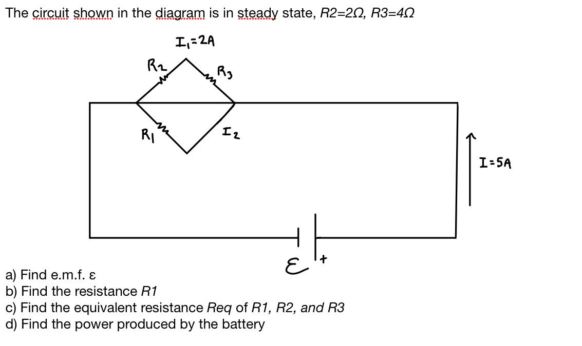Solved The circuit shown in the diagram is in steady state, | Chegg.com
