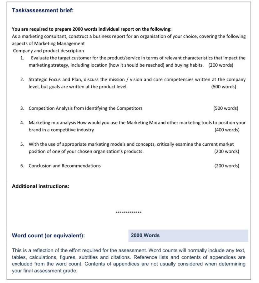 Solved You are required to prepare 2000 words individual | Chegg.com