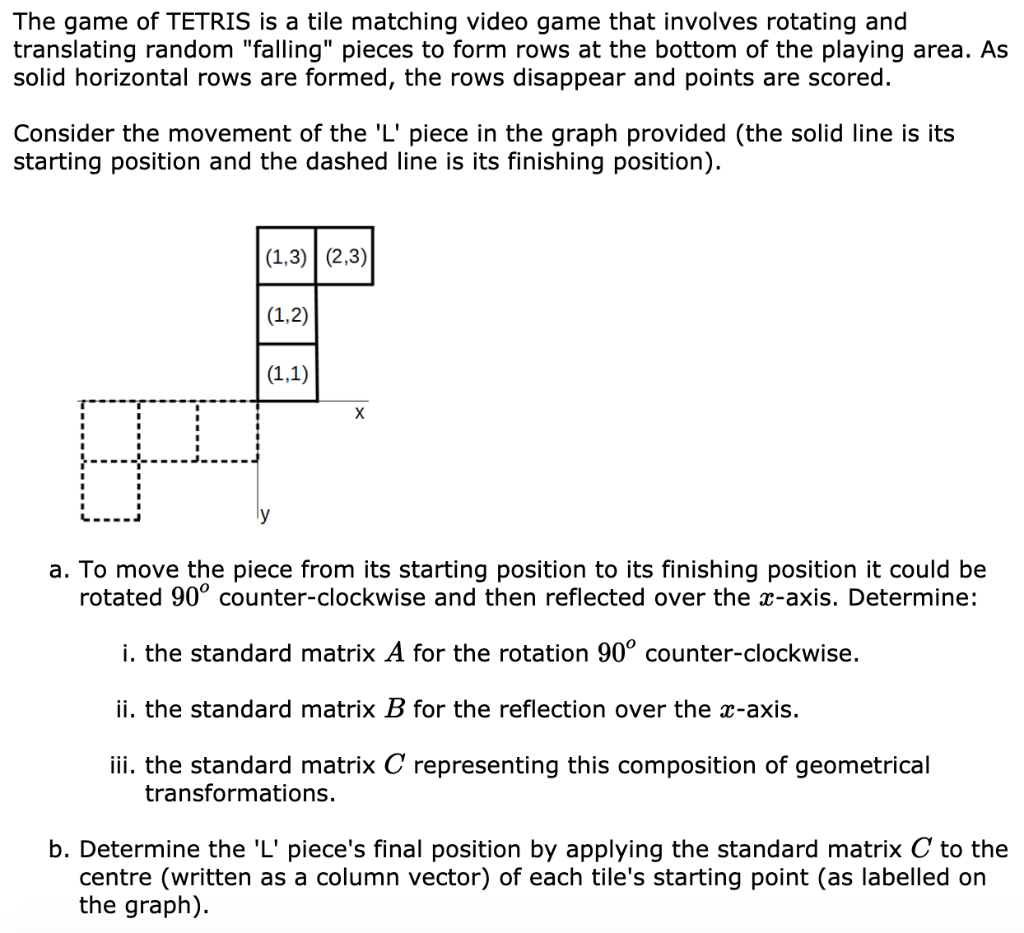 Solved The game of TETRIS is a tile matching video game that | Chegg.com