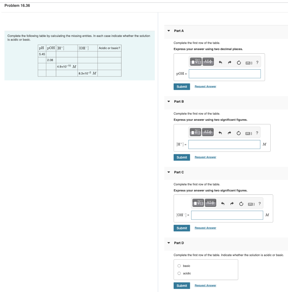 Solved Complete the following table by calculating the | Chegg.com