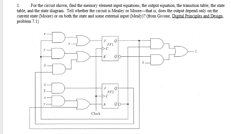 Solved 1. For the circuit shown, find the memory element | Chegg.com