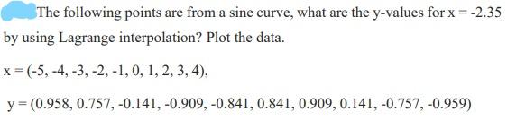 Solved The following points are from a sine curve, what are | Chegg.com