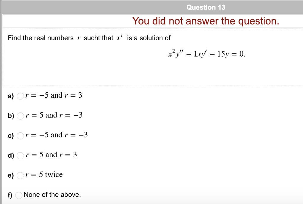 Solved Question 13 You Did Not Answer The Question Find The 