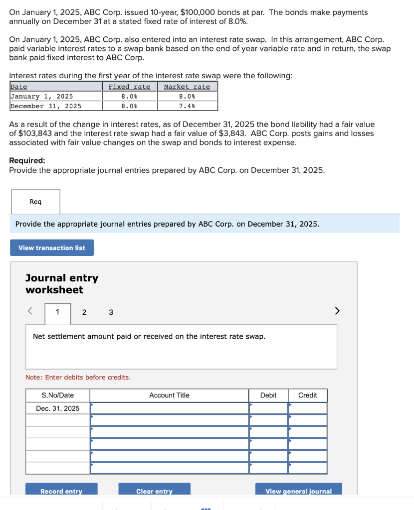 Solved On January 1, 2025, ABC Corp. issued 10-year, | Chegg.com