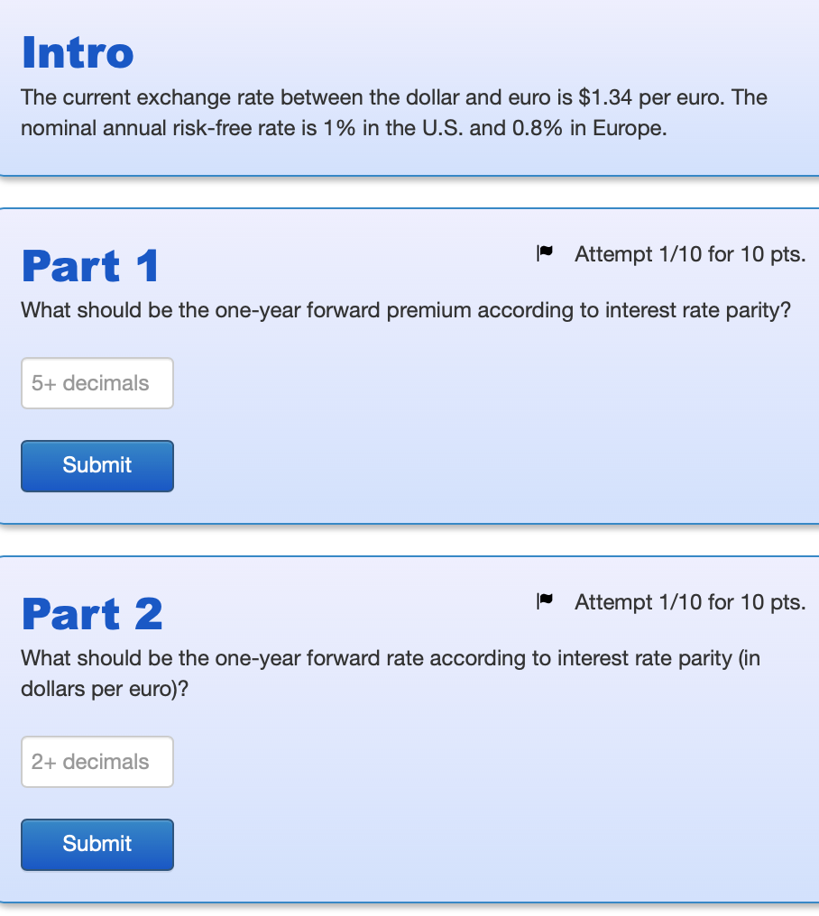 Solved Intro The nominal annual risk-free rate is 2% in the | Chegg.com