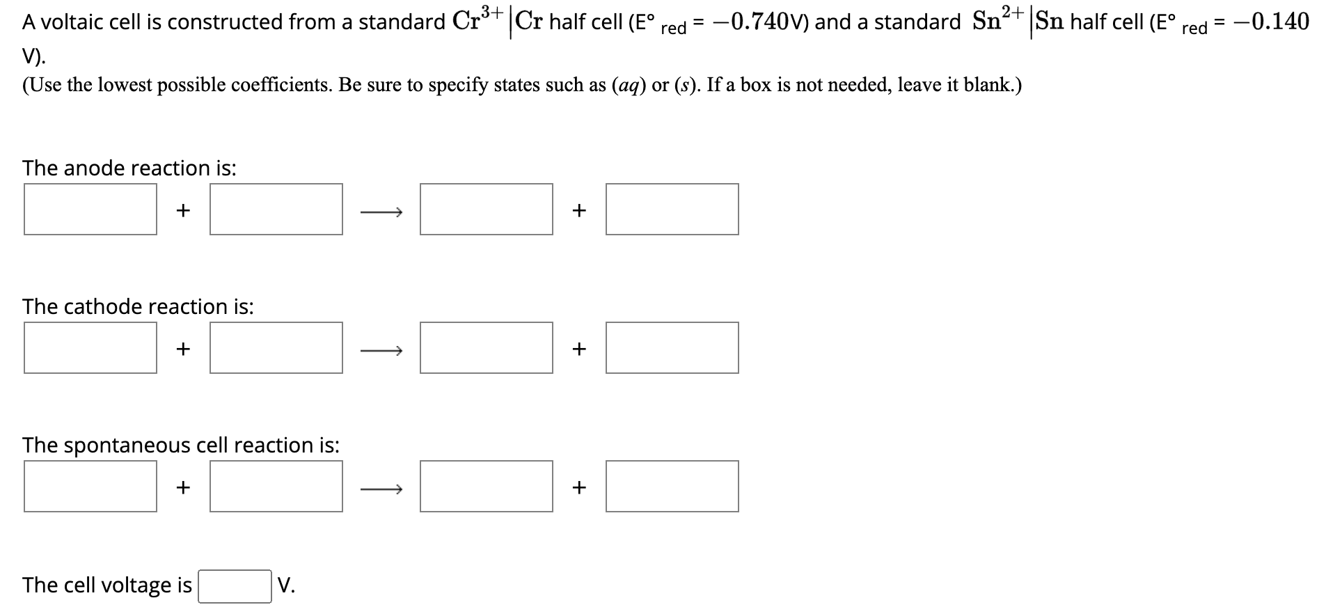 Solved A voltaic cell is ﻿constructed from a standard | Chegg.com