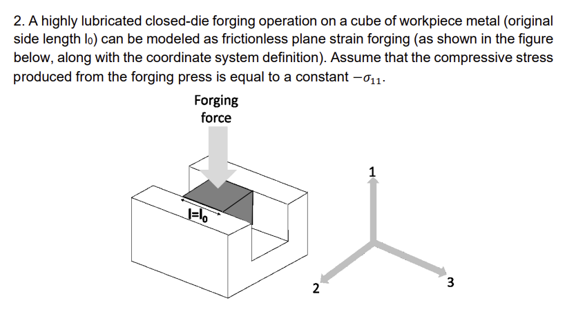 Solved A highly lubricated closed-die forging operation on a | Chegg.com