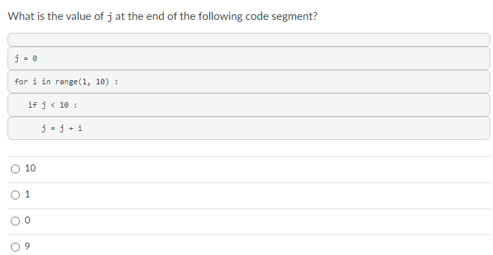 Solved What is the value of j at the end of the following | Chegg.com