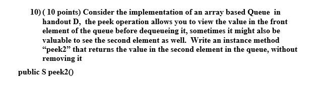 Solved 10) (10 points) Consider the implementation of an | Chegg.com