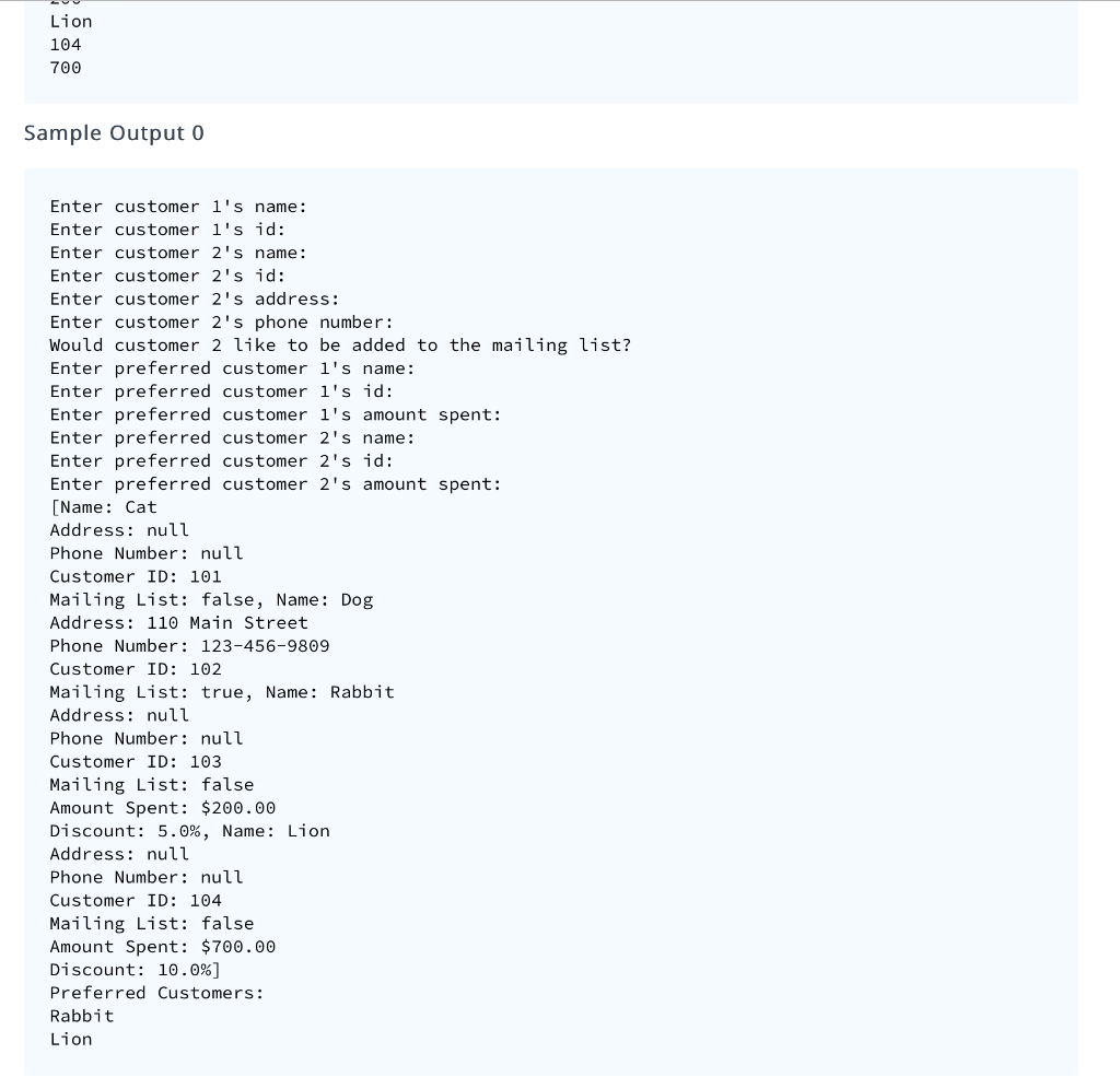 Solved Code in java How can I got same answer •Design a | Chegg.com