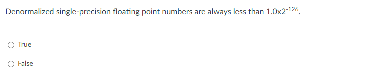 Solved Denormalized single-precision floating point numbers | Chegg.com