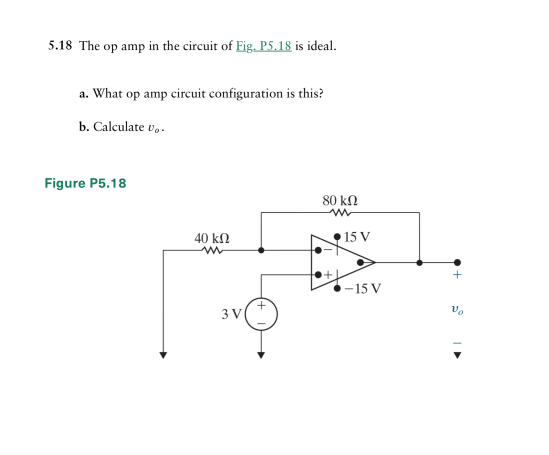 Solved 5.18 The op amp in the circuit of Fig.P5.18 is ideal. | Chegg.com
