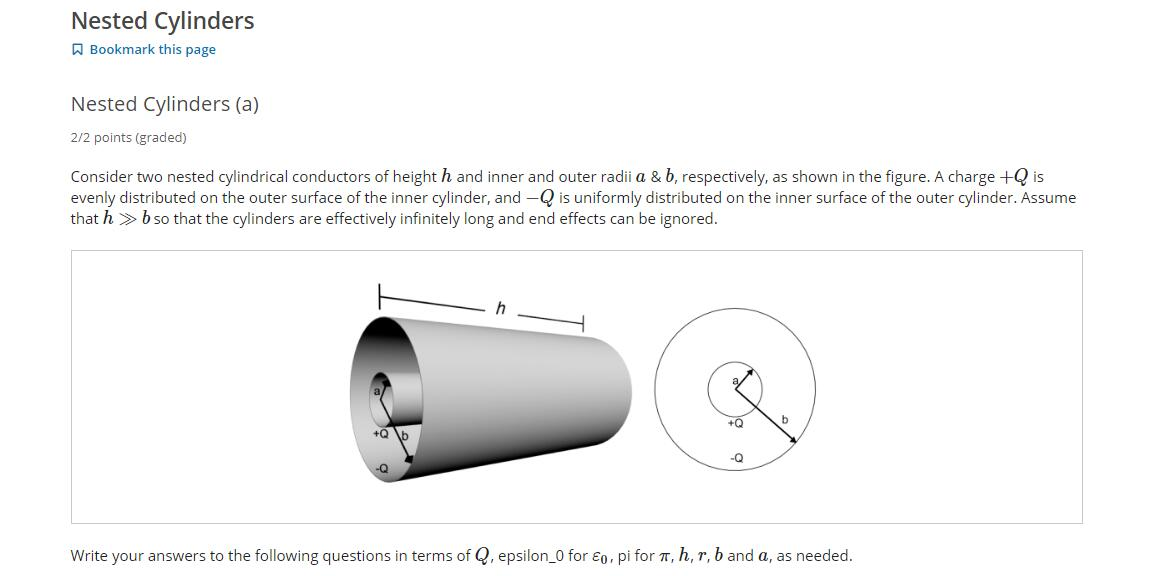 Solved Nested Cylinders a Bookmark this page Nested | Chegg.com