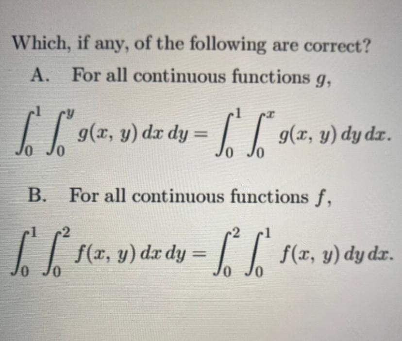 Solved Which, if any, of the following are correct? A. For | Chegg.com