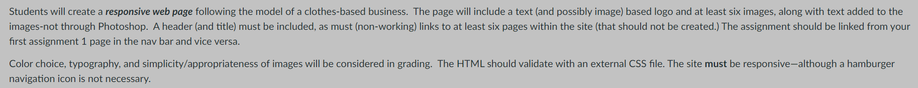 Solved Students will create a responsive web page following | Chegg.com