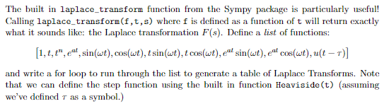 Solved The built in laplace_transform function from the | Chegg.com